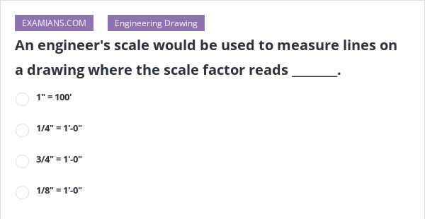 An engineer's scale would be used to measure lines on a drawing where ...