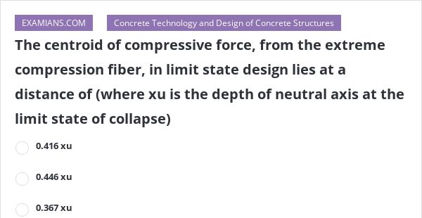 The centroid of compressive force, from the extreme compression fiber ...