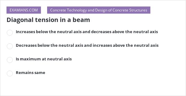 Diagonal tension in a beam | EXAMIANS