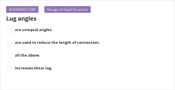 Lug angles | EXAMIANS