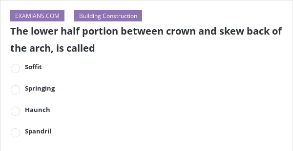 The lower half portion between crown and skew back of the arch, is ...