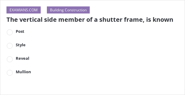 The vertical side member of a shutter frame, is known | EXAMIANS