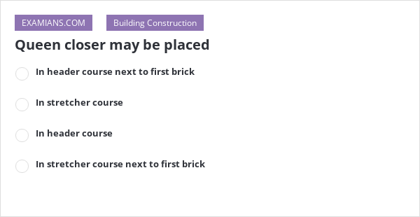 Queen closer may be placed | EXAMIANS