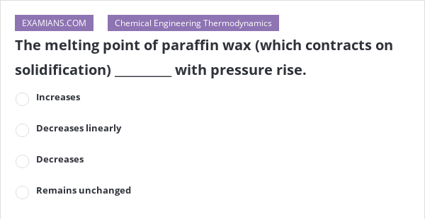 The melting point of paraffin wax (which contracts on solidification ...