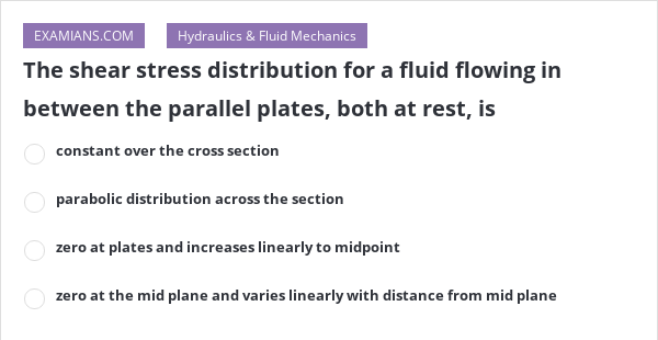The shear stress distribution for a fluid flowing in between the ...