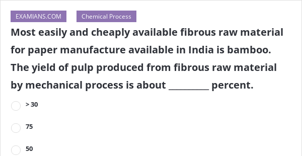 Most easily and cheaply available fibrous raw material for paper ...