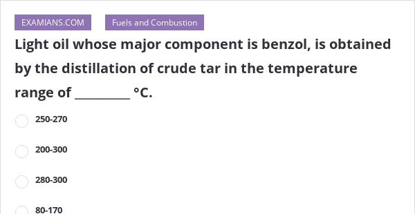 Light oil whose major component is benzol, is obtained by the ...