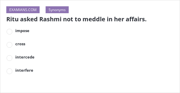 Ritu asked Rashmi not to meddle in her affairs. | EXAMIANS