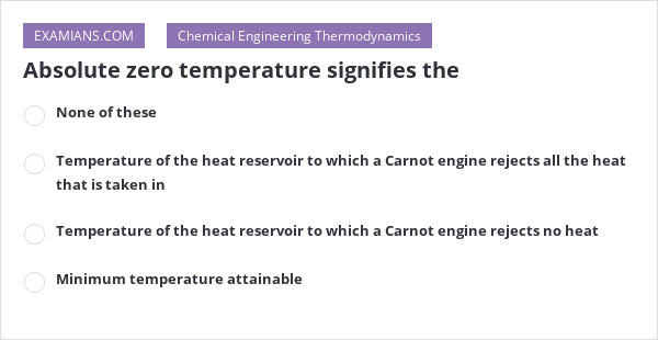 Absolute zero temperature signifies the | EXAMIANS