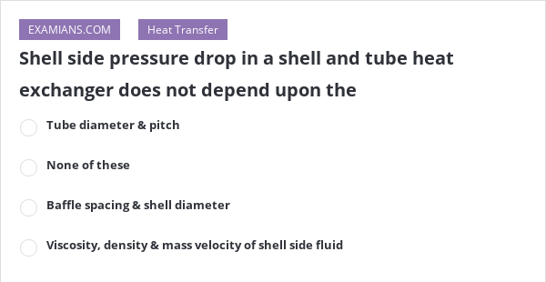 Shell side pressure drop in a shell and tube heat exchanger does not ...