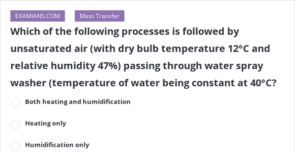 Which of the following processes is followed by unsaturated air (with ...