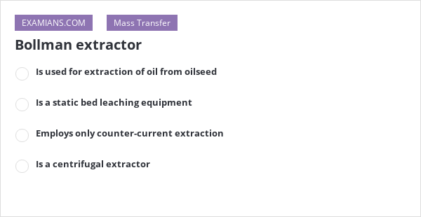 Bollman extractor | EXAMIANS