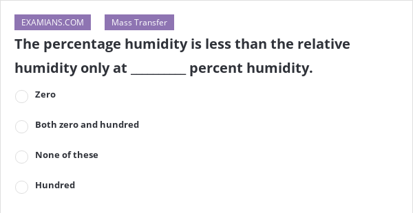 The percentage humidity is less than the relative humidity only at ...