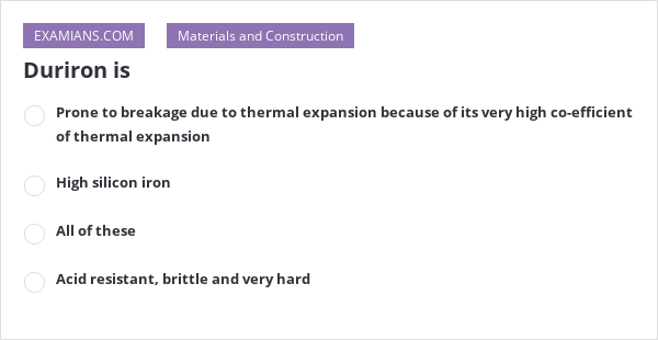Duriron is | EXAMIANS
