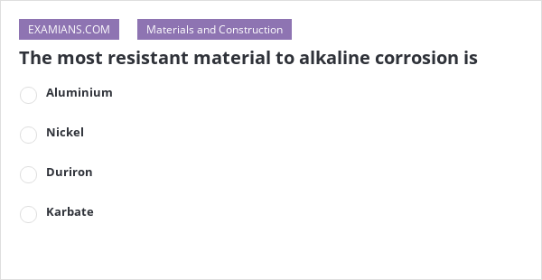 The most resistant material to alkaline corrosion is | EXAMIANS
