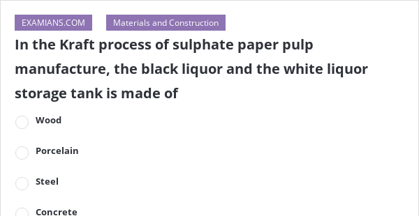 In the Kraft process of sulphate paper pulp manufacture, the black ...