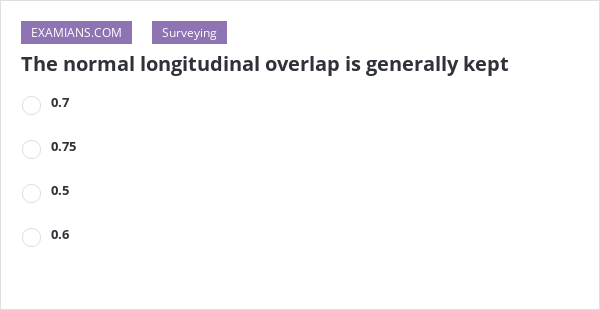 The normal longitudinal overlap is generally kept | EXAMIANS