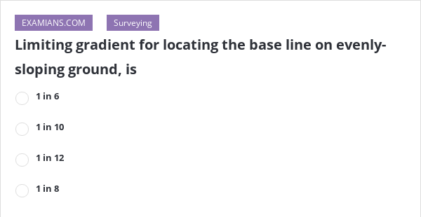 Limiting gradient for locating the base line on evenly-sloping ground ...