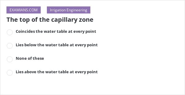 The top of the capillary zone | EXAMIANS
