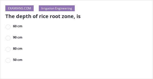 The depth of rice root zone, is | EXAMIANS
