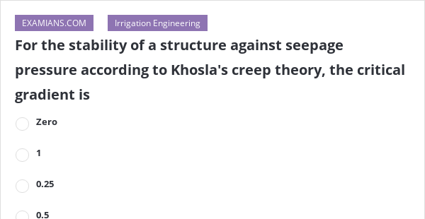 For the stability of a structure against seepage pressure according to ...