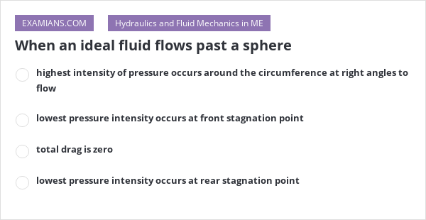 When an ideal fluid flows past a sphere | EXAMIANS