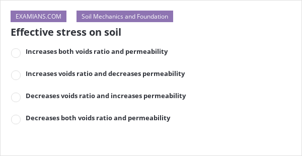 Effective stress on soil | EXAMIANS