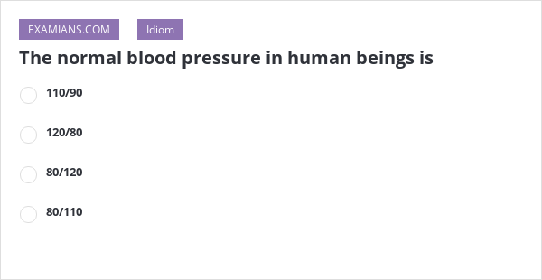 The normal blood pressure in human beings is | EXAMIANS