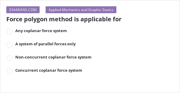Force polygon method is applicable for | EXAMIANS