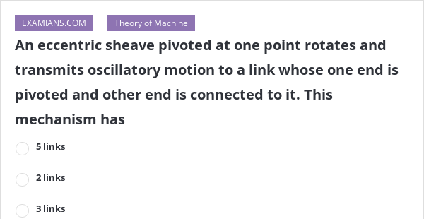 An eccentric sheave pivoted at one point rotates and transmits ...