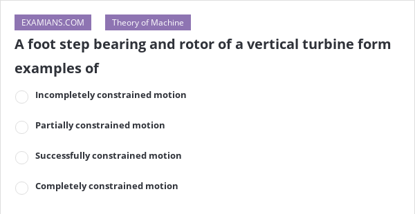 A foot step bearing and rotor of a vertical turbine form examples of ...