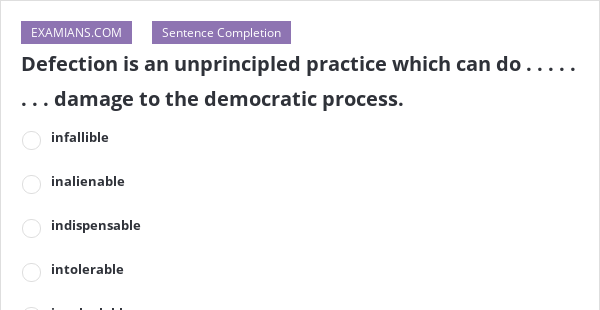 Defection is an unprincipled practice which can do ...