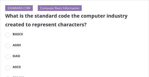 What is the standard code the computer industry created to represent ...