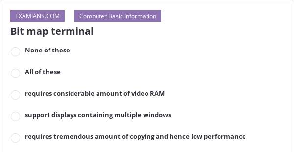 Bit map terminal | EXAMIANS