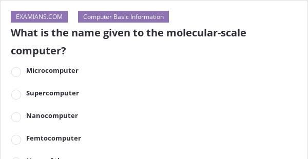 What is the name given to the molecular-scale computer? | EXAMIANS