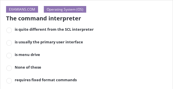 The command interpreter | EXAMIANS