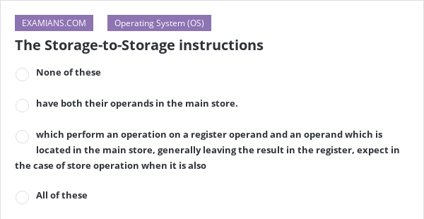 The Storage-to-Storage instructions | EXAMIANS