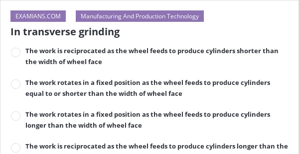 In transverse grinding | EXAMIANS