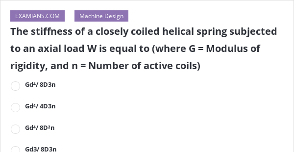 The stiffness of a closely coiled helical spring subjected to an axial ...