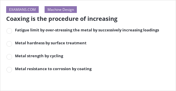 Coaxing is the procedure of increasing | EXAMIANS
