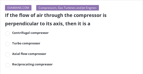 If the flow of air through the compressor is perpendicular to its axis ...