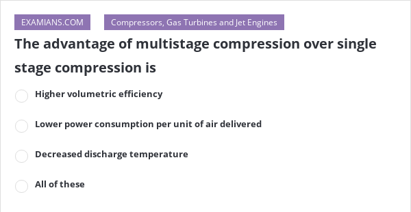 The advantage of multistage compression over single stage compression ...