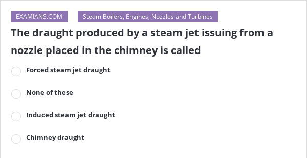 The draught produced by a steam jet issuing from a nozzle placed in the ...