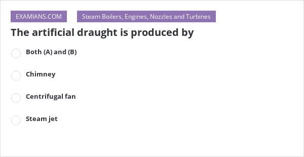 The artificial draught is produced by | EXAMIANS
