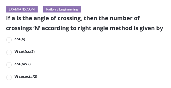 If a is the angle of crossing, then the number of crossings ‘N ...