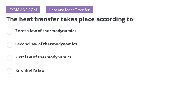The heat transfer takes place according to | EXAMIANS