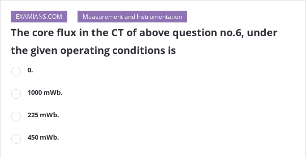 The core flux in the CT of above question no.6, under the given ...