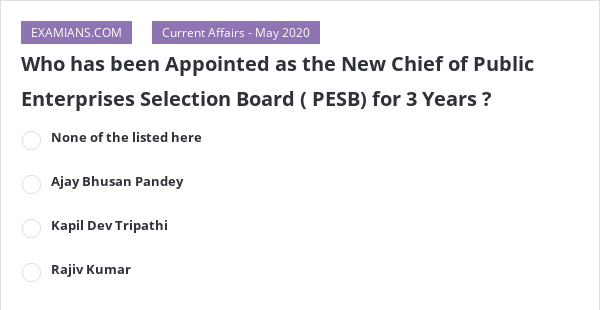 Who has been Appointed as the New Chief of Public Enterprises Selection ...