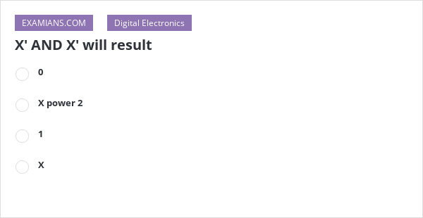 X And X Will Result Examians
