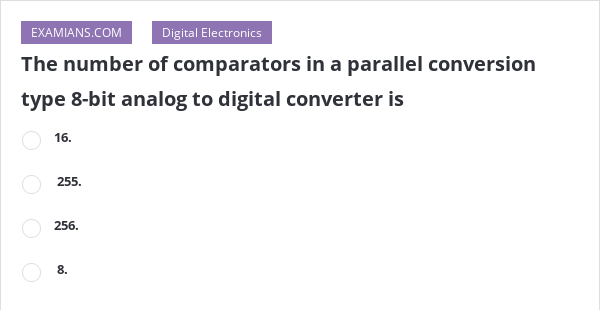 The number of comparators in a parallel conversion type 8-bit analog to ...